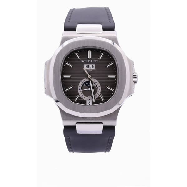 Patek Philippe Nautilus Automatic Gmt Moonphase Black Dial Stainless S ...